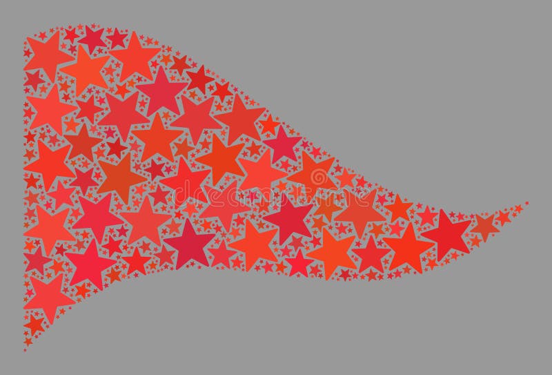 Waving Star Red Triangle Flag - Mosaic of Stars Stock Vector ...