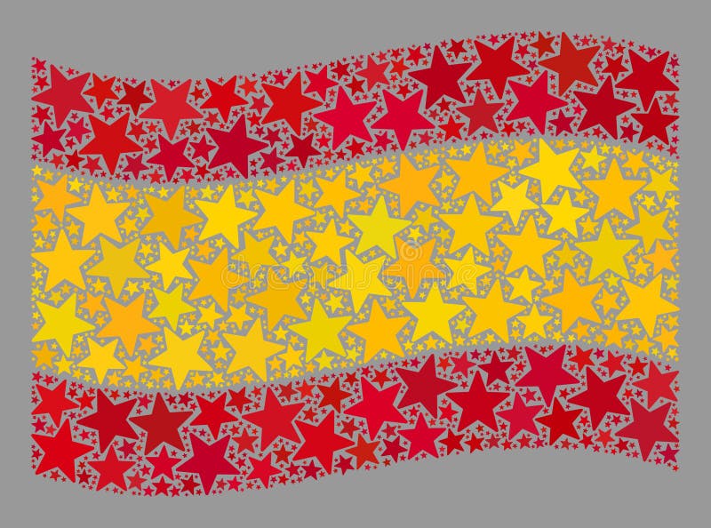 Waving Star Spain Flag - Collage with Stars Stock Vector - Illustration ...