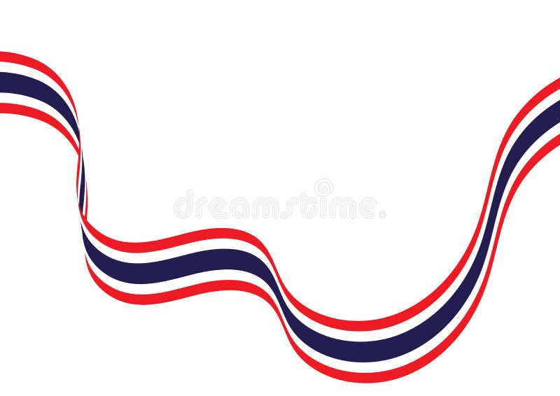 Waving Thai National Flag Ribbon Vector Illustration Stock Vector ...