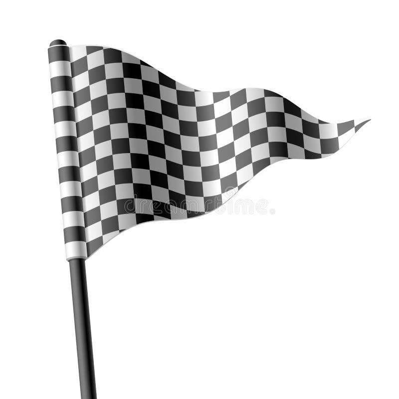 Waving Triangular Checkered Flag Stock Vector - Illustration of angled ...