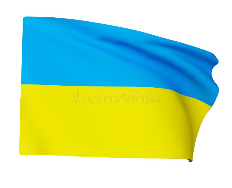 Waving Ukrainian Flag with Blue and Yellow Colors. Stock Illustration ...