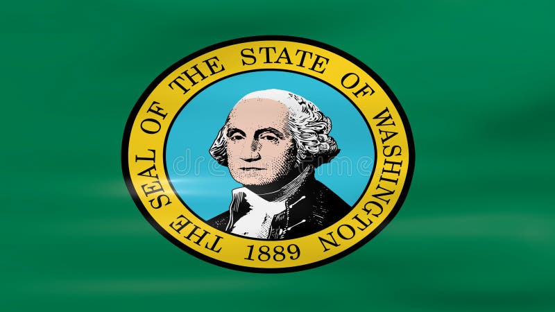 Waving Washington State Flag, Ready for Seamless Loop Stock Video ...