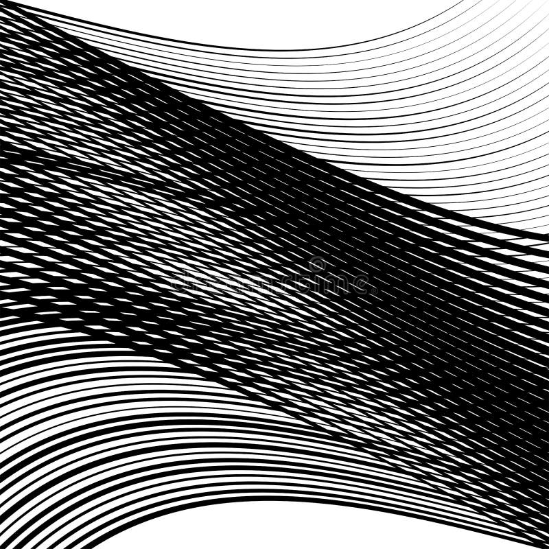 Waving, Wavy Lines Pattern. Billowy, Undulating Tangle Lines Grid,mesh ...