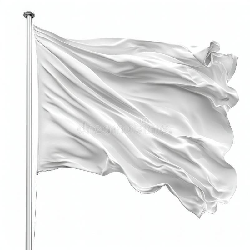 Waving White Flag Over Sky for International Day of Peace, Vector ...