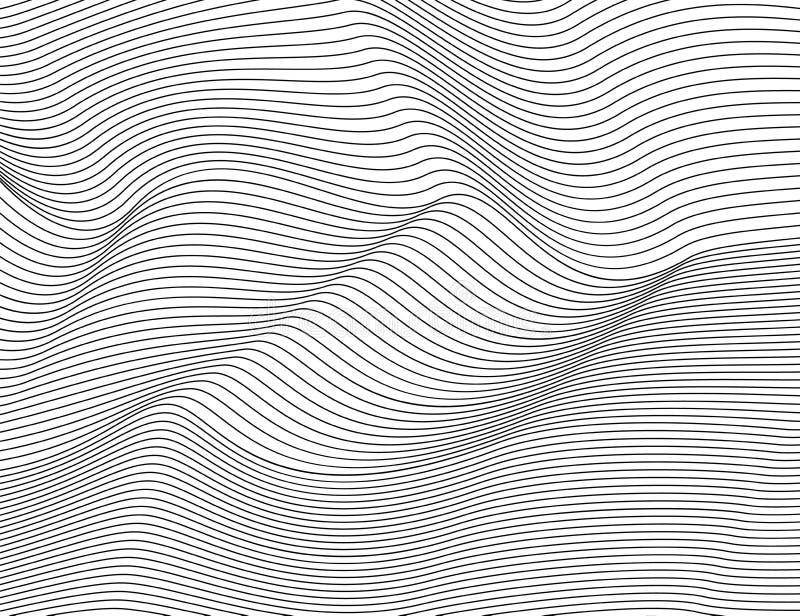 Wavy Abstract Dark Lines. Vector Texture Stripes Pattern, Isolated ...