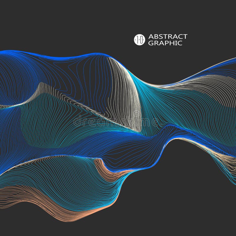 Wavy Abstract Graphic Design. Stock Illustration - Illustration of ...