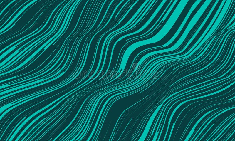 Abstract Wavy Ocean Lines on Green Stock Vector - Illustration of ...