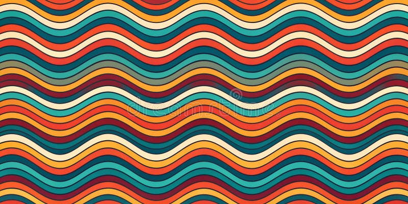 Wavy Abstract Retro Wave Pattern (Seamless Repeating Tiling Pattern ...