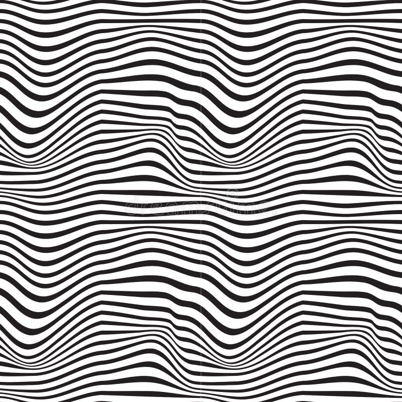 Wavy Abstract Seamless Background Pattern. Black and White Stock Vector ...