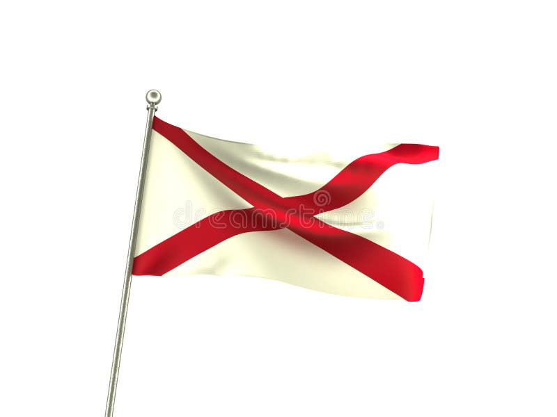 Alabama Flag and Map, Transparent Background Stock Illustration ...