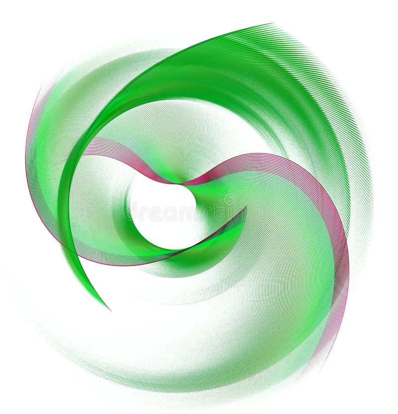 Wavy and Arched, Green, Striped Elements, with a Red Insert, Rotate on ...