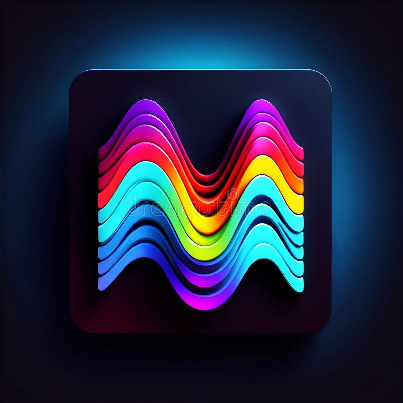 Wavy Audio Wave icon stock illustration. Illustration of synthesis ...