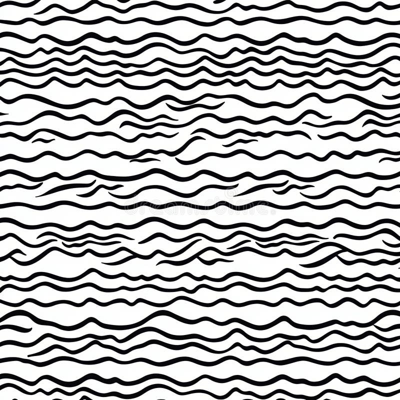 A Wavy Background Adorned with Hand-drawn Waves. Stripe Texture with ...