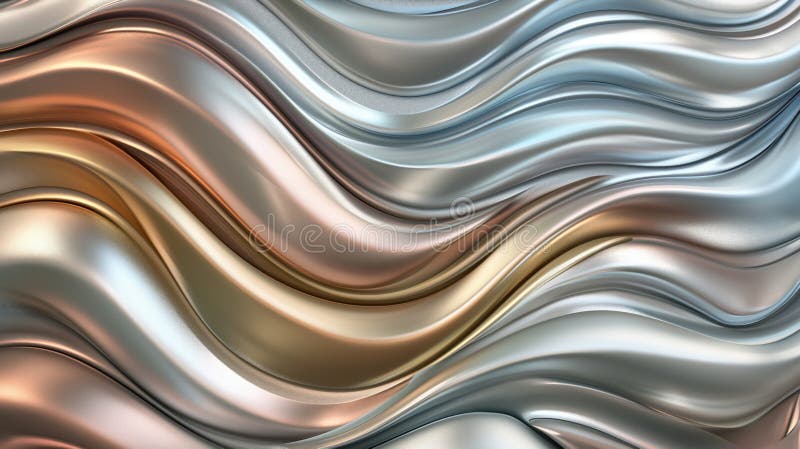 Wavy Background with Light Gray and Bronze Color Stock Illustration ...
