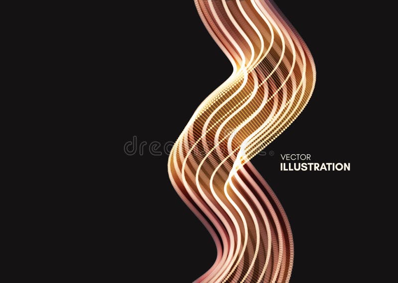 Wavy Background with Motion Effect. 3d Technology Style Stock Vector ...