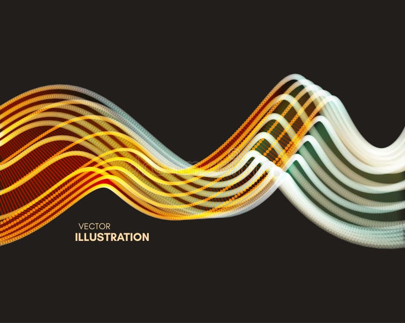 Wavy Background with Motion Effect. 3d Technology Style Stock Vector ...