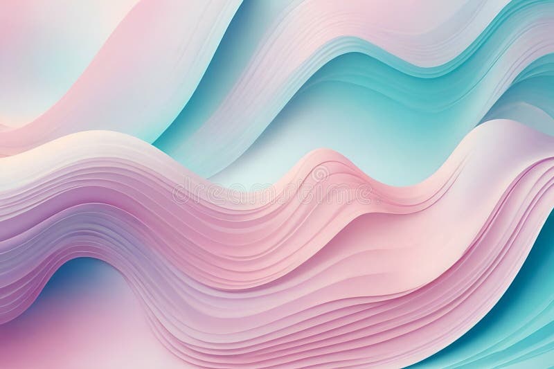 Wavy Background in Pastel Color Design Fluid Shape Stock Illustration ...