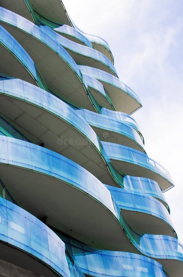 Wavy Balconies stock image. Image of facade, abstract - 25264557