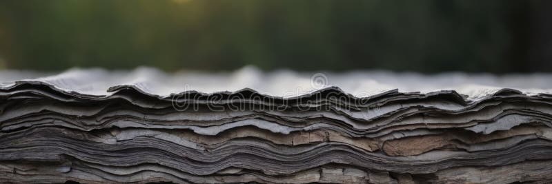The Wavy Bark Slices Lie on Top of Each Other Stock Illustration ...