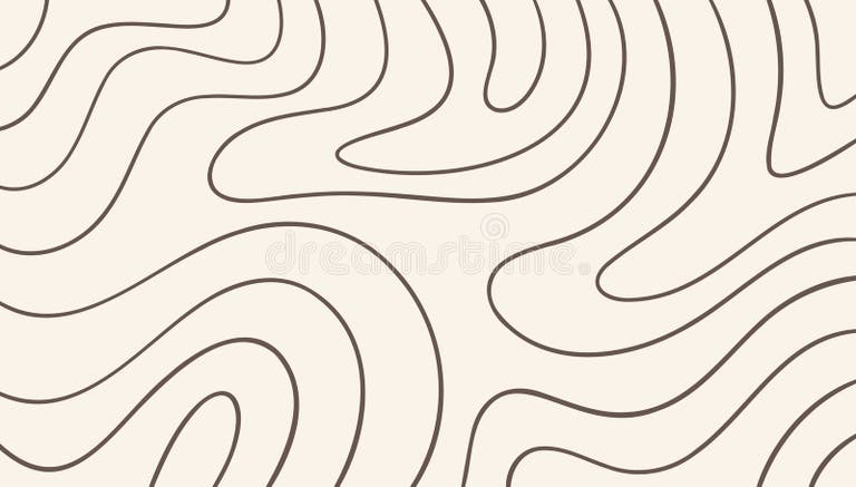 Wavy Beige Contour Line Background in Neutral Tones, Abstract Soft Line ...
