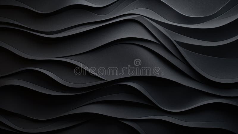 Wavy Black Abstract Background Stock Illustration - Illustration of ...
