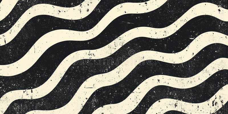 Wavy Black and Cream Pattern Creates an Abstract Design with Vintage ...