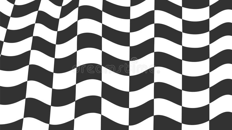 Wavy Black and White Checkered Pattern, Creating an Optical Illusion ...