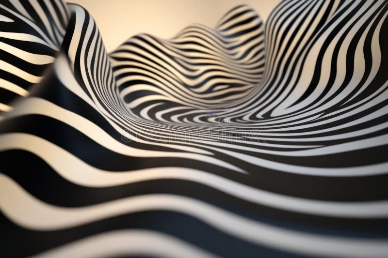 Wavy Black and White Lines, Forming an Optical Illusion Pattern that ...
