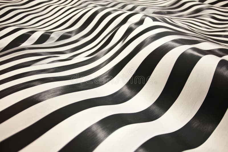 Wavy Black and White Lines, Forming an Optical Illusion Pattern that ...