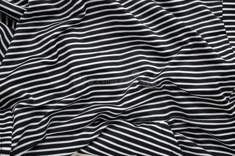 Wavy Black and White Stripes Pattern, Fabric Cloth Texture Stock Photo ...