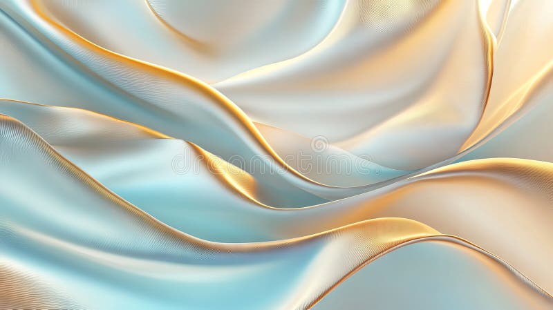 A Wavy Blue Fabric Texture Featuring a Soft Orange Glow and Smooth ...