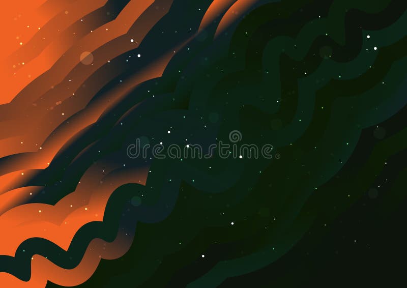 Wavy Blue Green and Orange Gradient Background Vector Graphic Stock ...
