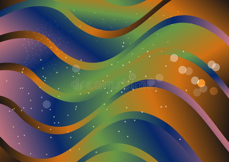 Wavy Blue Green and Orange Gradient Background Vector Image Stock ...