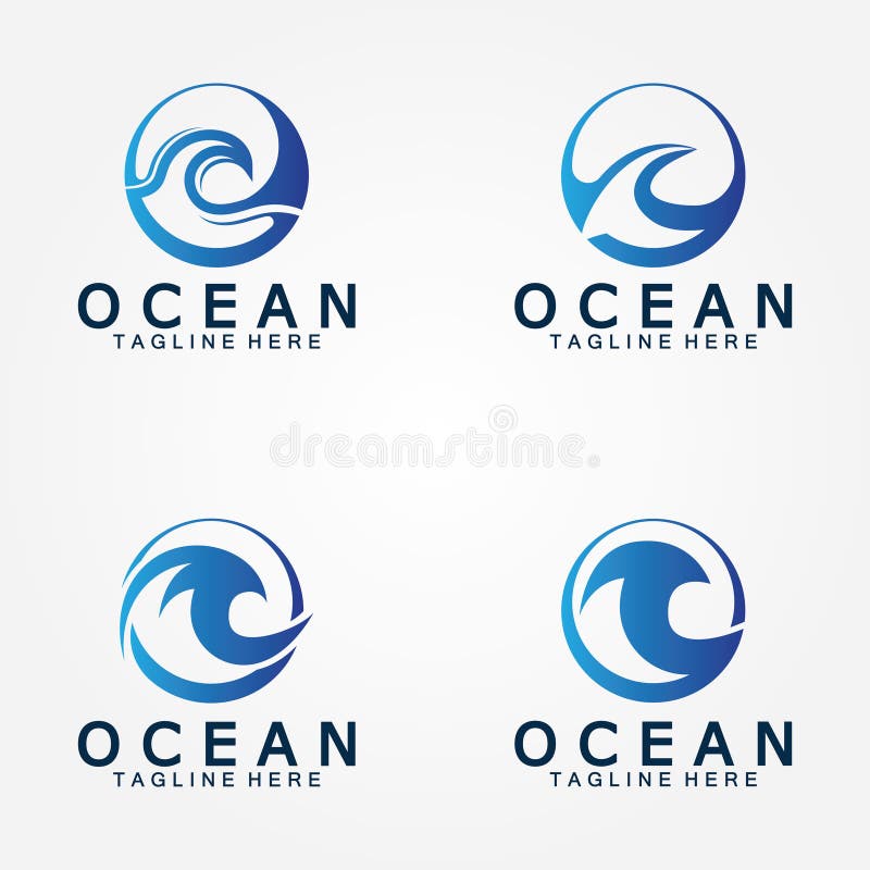 Wavy Blue Ocean Water Letter O Ocean Wave Logo Design Vector Stock ...