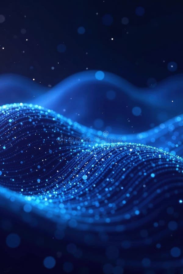 Wavy Blue Particle Lines, Futuristic Tech Scene, Innovation, Futuristic ...