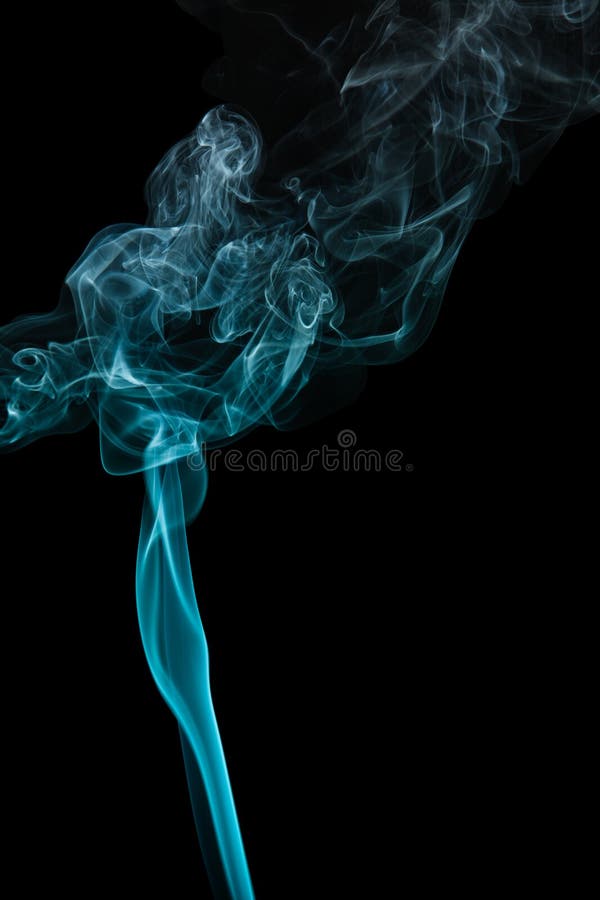 Blue Smoke on Black Background Stock Photo - Image of magic, line ...