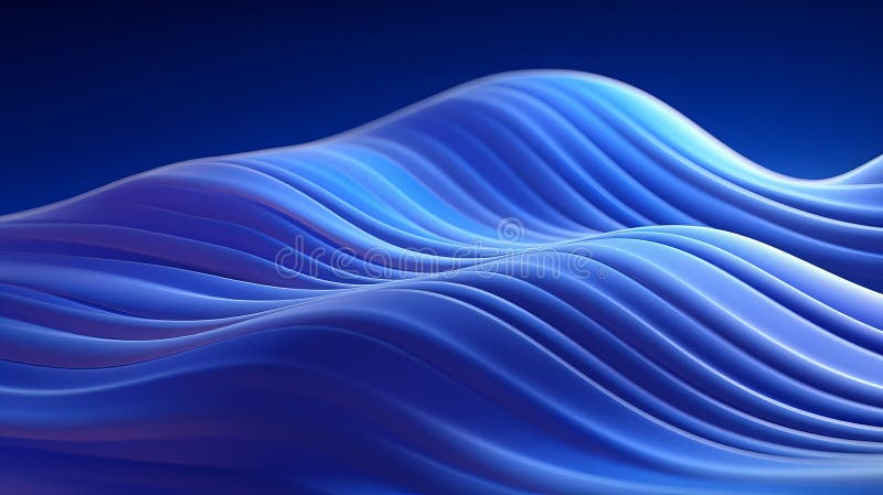 Wavy Blue Waves Created Using Computer Graphics. Generative Ai Stock ...