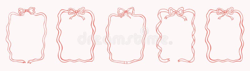 Wavy Border Frames. Set Bow Frames Template with Space for Text Stock ...