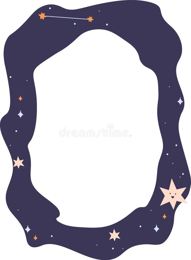 Starry Cosmic Frame stock vector. Illustration of stars - 373793379