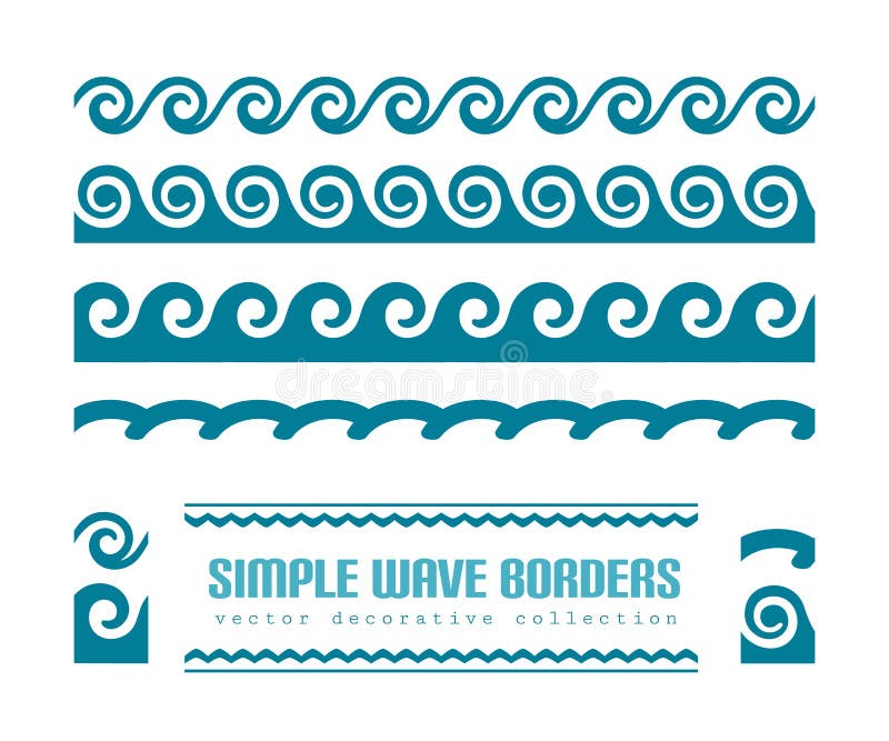 Wavy borders set stock vector. Illustration of elements - 95407628