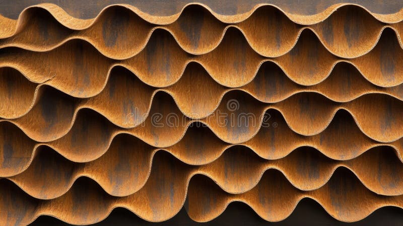 Wavy Brown Corrugated Paper with Abstract Layered Structure and Texture ...