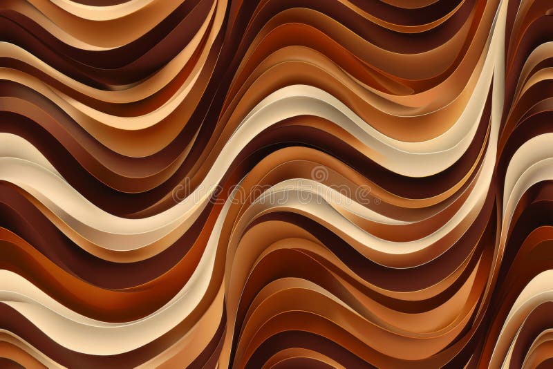Wavy Brown and White Seamless Pattern. Fluid Abstract Waves Stock ...