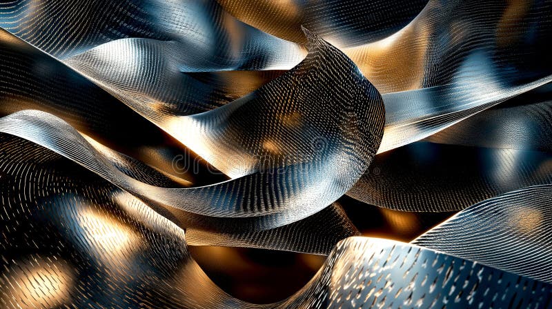 Wavy Brushed Silver and Gold Metal Plate Pattern. Texture of Metal AI ...