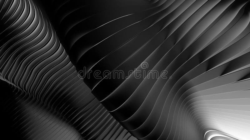 Wavy Bw Abstract Background.3d Render Stock Illustration - Illustration ...