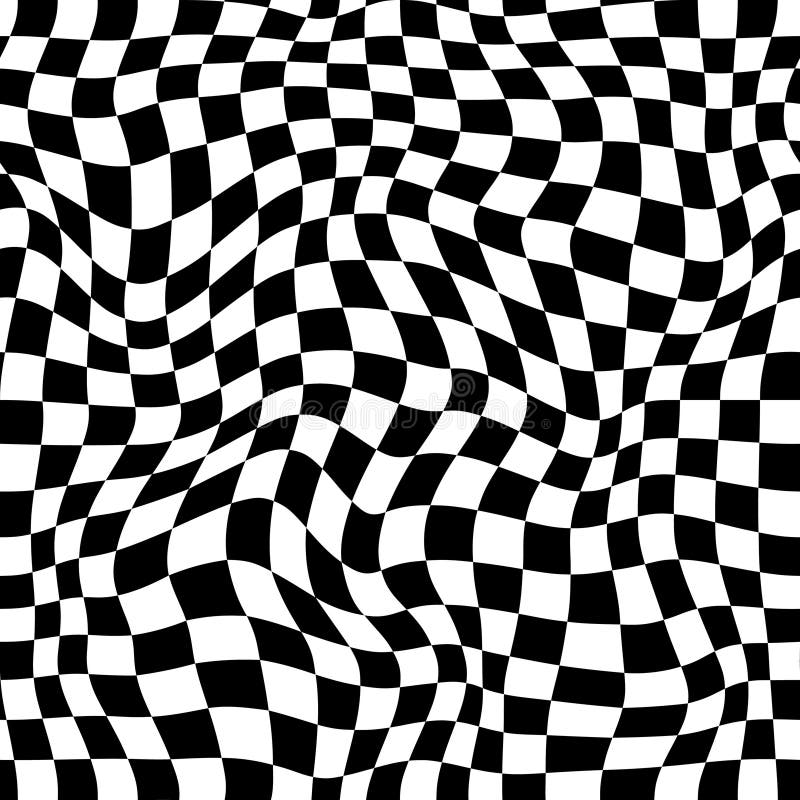 Wavy Checker Pattern with Optical Illusion Effect Stock Illustration ...