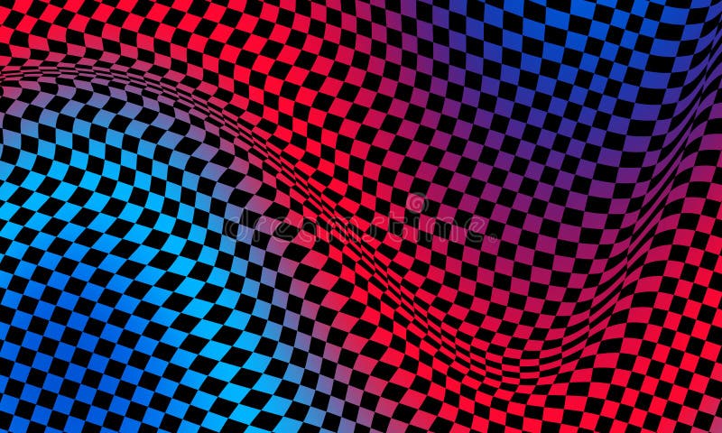 Wavy Checkerboard Background. Twisted Psychedelic Pattern Stock ...