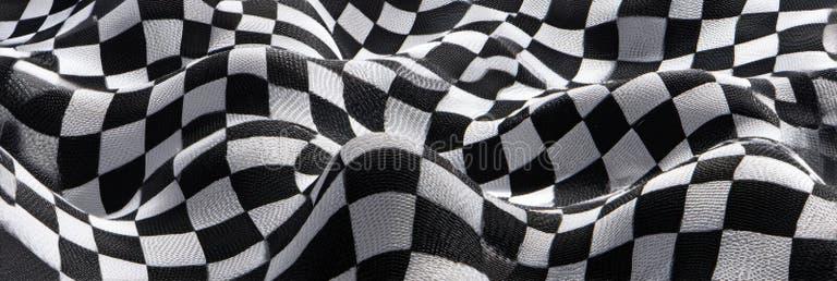 Checkerboard Pattern Fabric Displayed on a Surface in a Wavy Formation ...