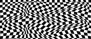 Wavy Checkerboard Visual Distortion Illusion. Chess Board Stock Vector ...