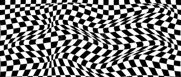 Wavy Checkerboard Visual Distortion Illusion. Chess Board Stock Vector ...