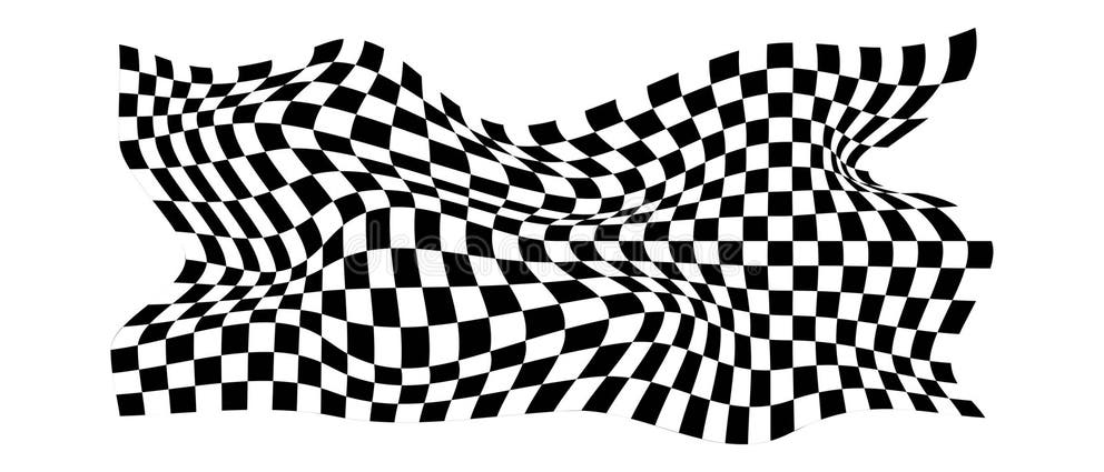 Wavy Checkerboard Visual Distortion Illusion. Chess Board Stock Vector ...